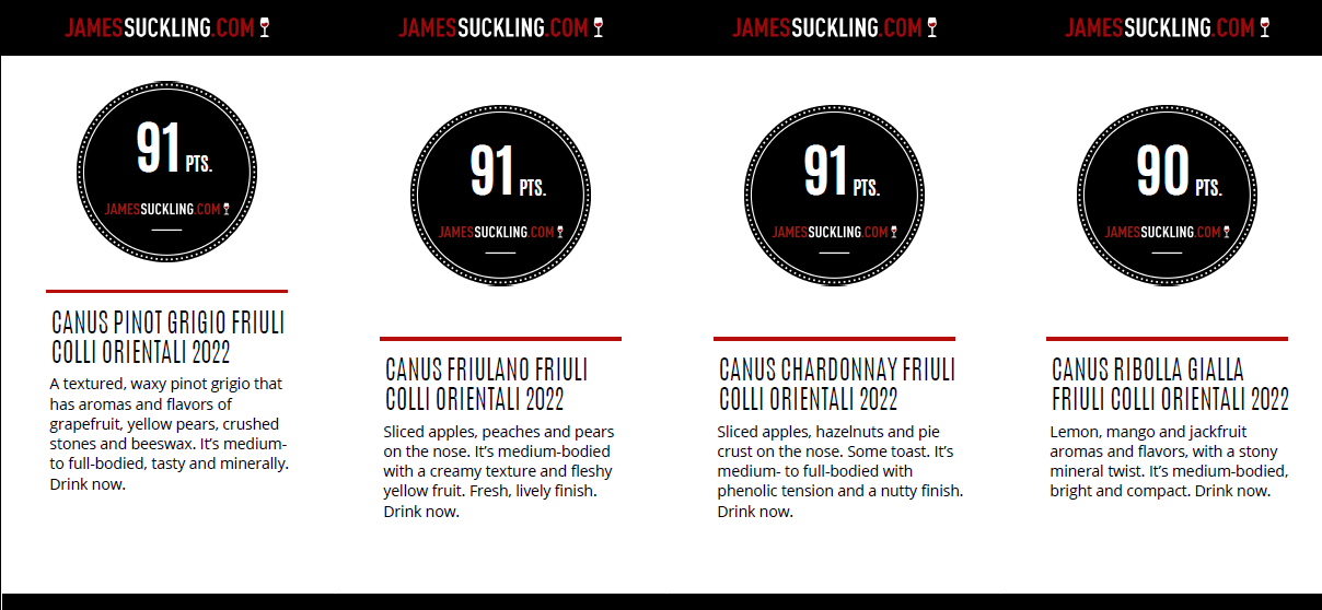 Canus - Le valutazioni di james suckling